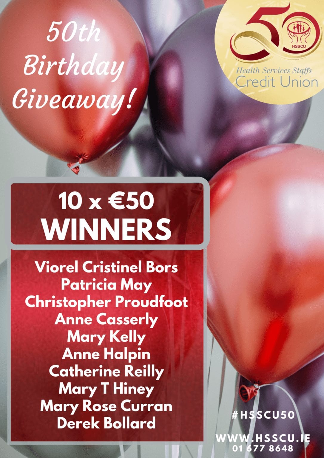 HSSCU's 50th Birthday Giveaway - 50 Winners! – HSSCU