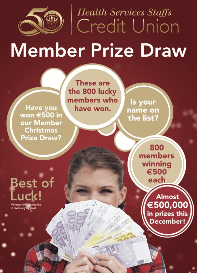 800 x €500 Christmas Member Prize Draw Winners – HSSCU